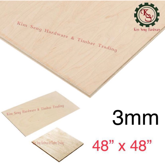 (4ft x 4ft) 3mm Plywood Timber Panel Wood Board Sheet Ply Wood 4’x4 ...
