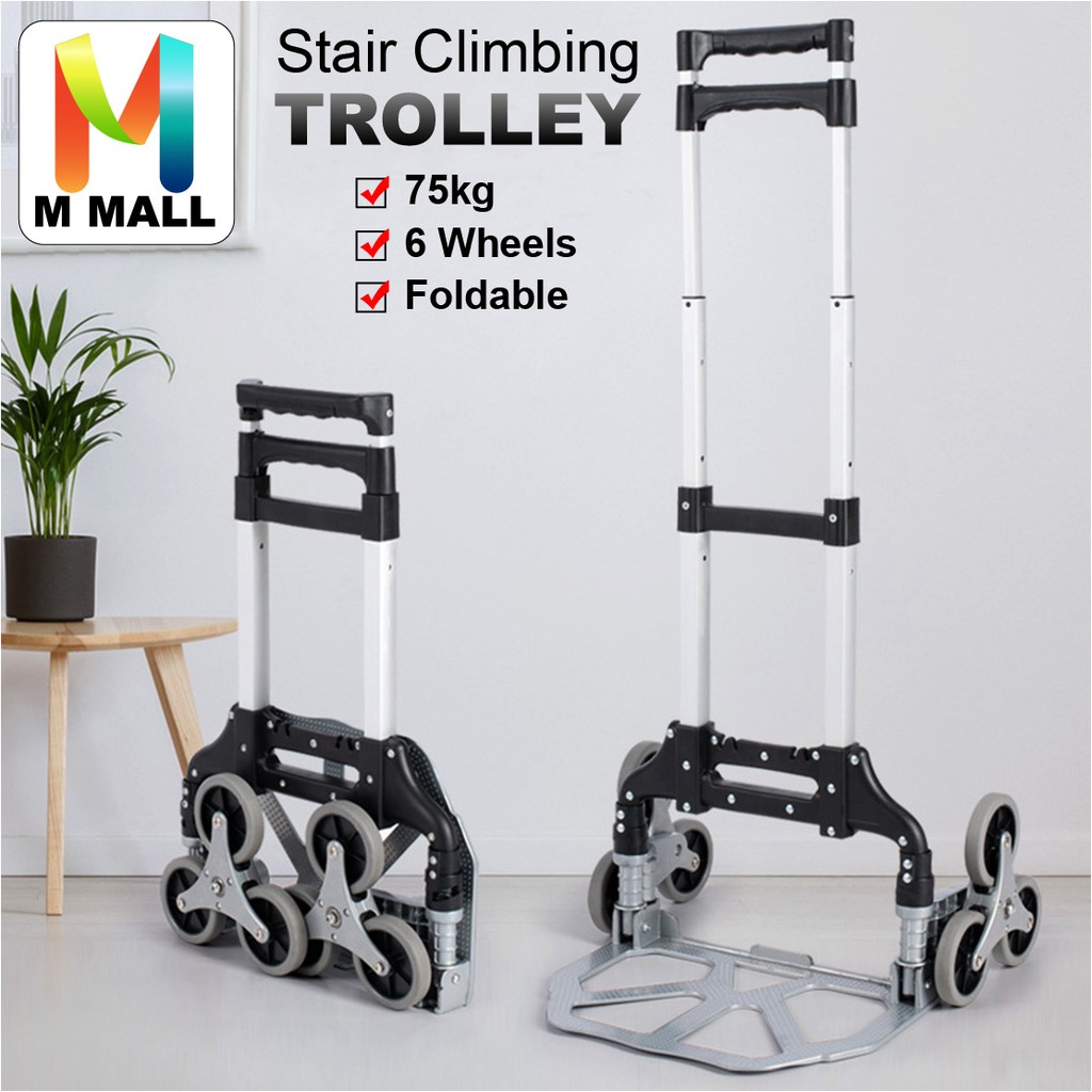 M MALL Heavy Duty Extendable Portable Foldable Climb Stairs Hand Truck ...