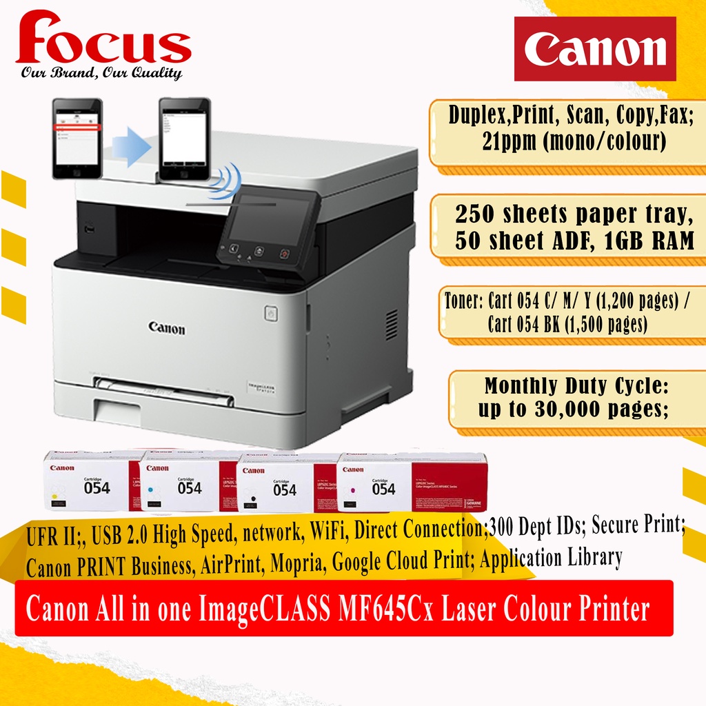 CANON ALL IN ONE LASER COLOR PRINTER IMAGECLASS MF645CX [ AUTO DUPLEX ...
