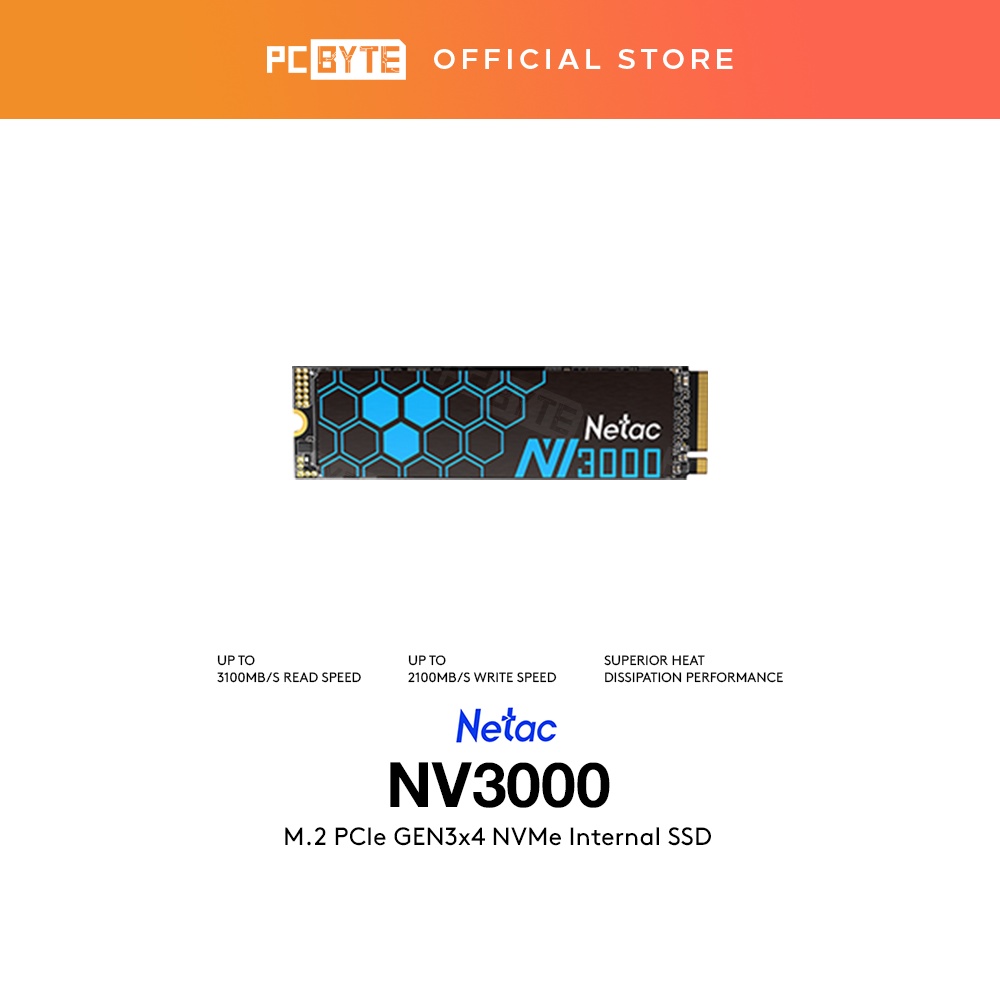 Netac NV3000 M.2 PCIe Gen3 x4 NVMe Internal SSD - (250GB/500GB/1TB ...