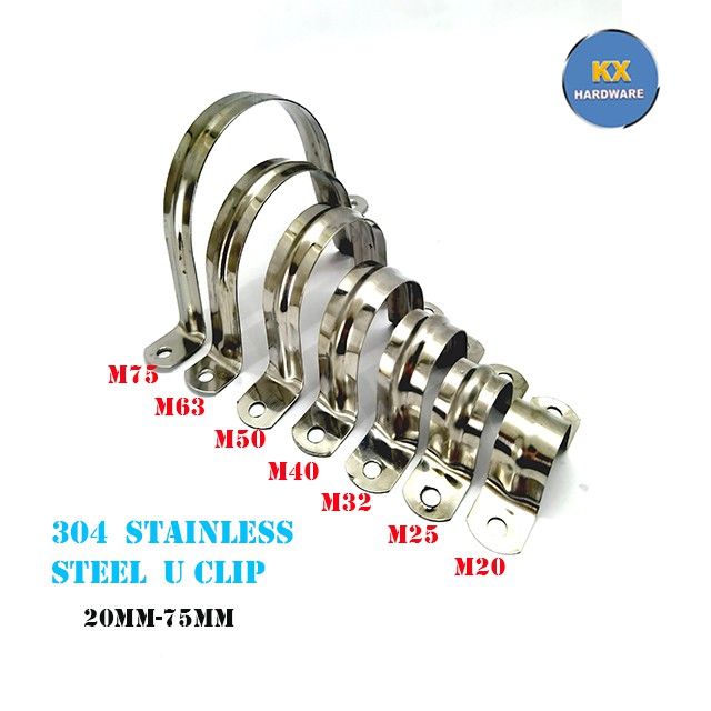 STAINLESS STEEL U Clip (1 PCS ) for PVC Pipe/ Piping Plumbing Bathroom ...