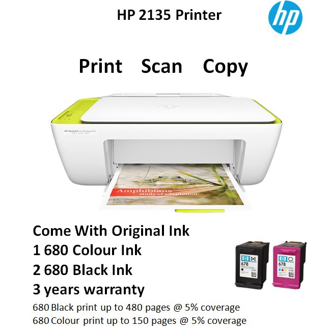 HP DeskJet Ink Advantage 2135 All-in-One Printer (F5S29B) (BLACK & COLOUR INK INCLUDED) | Shopee ...