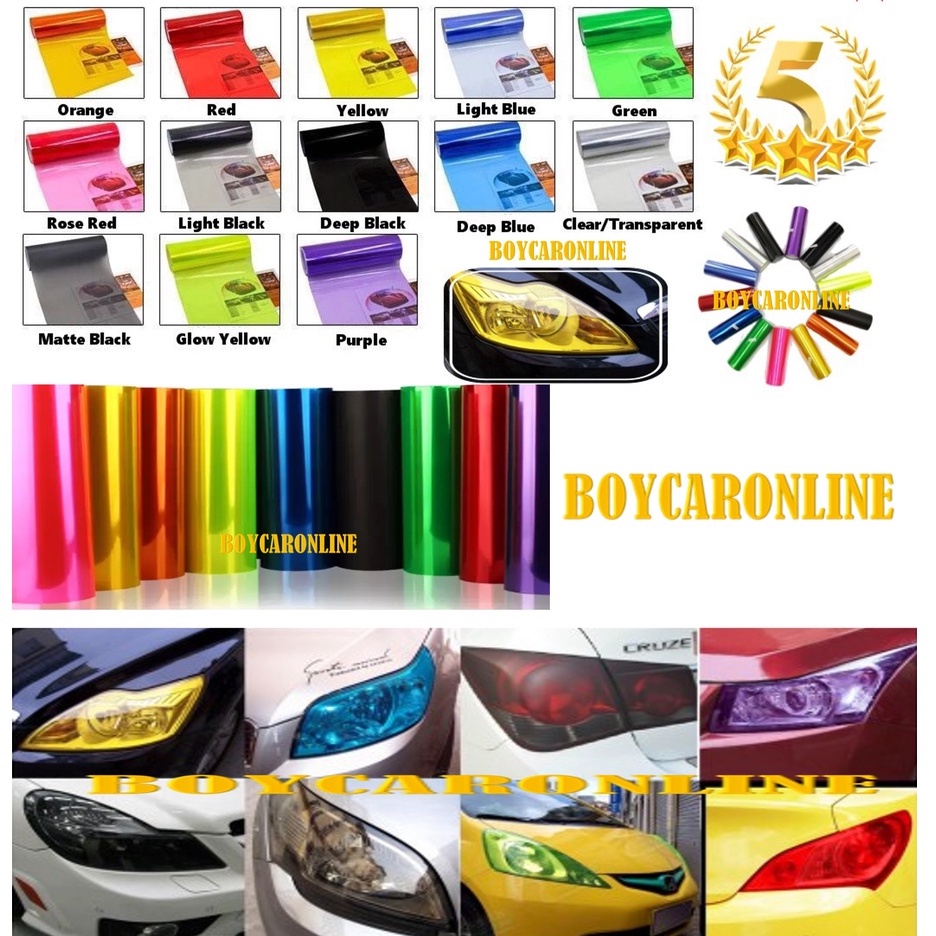 1M*30cm Car Motor Tinted Film Headlamp Headlight Fog light Tail Light ...