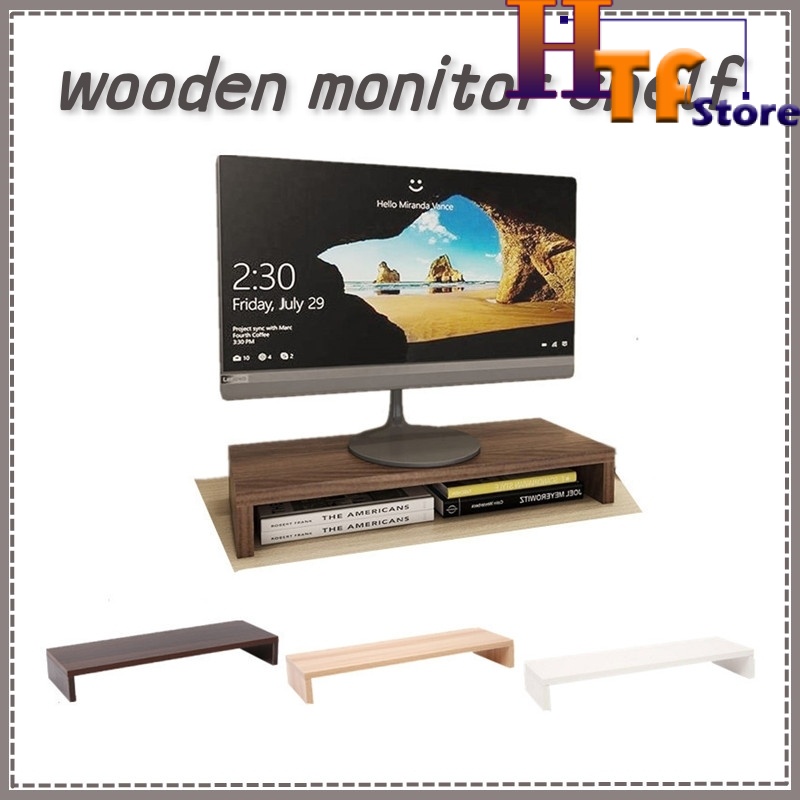 Wooden Computer Monitor Screen Increased Shelf Base Multifunctional ...