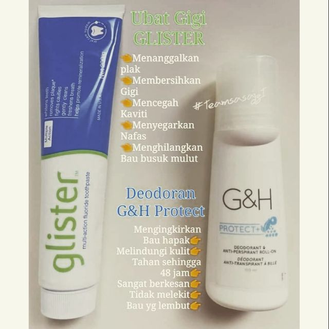G&H PROTECT+ Deodorant & Anti-Perspirant Roll-On (100ml) and GLISTER ...