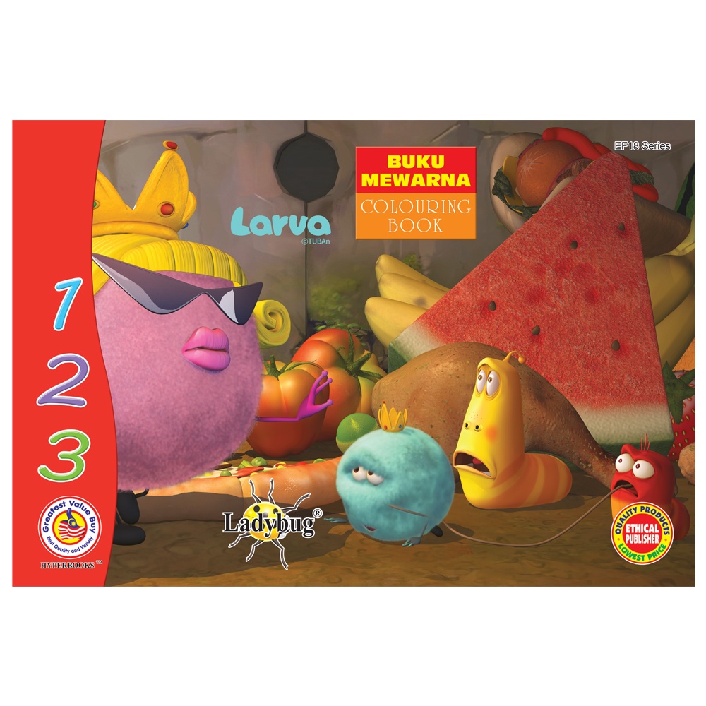 EF18 SERIES Larva 123 Colouring Book 16 Pages B4 Size | Shopee Malaysia
