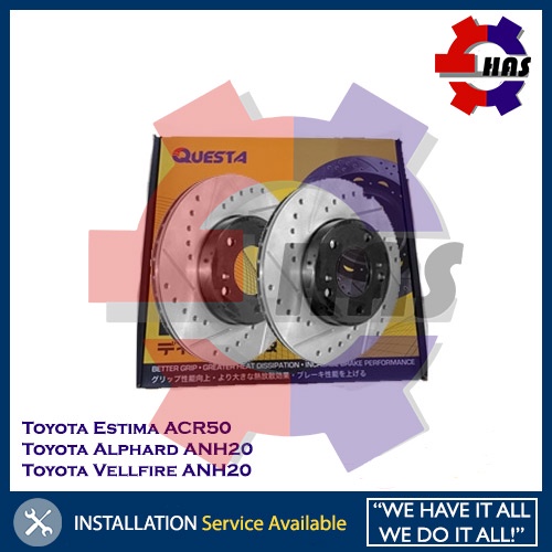 Toyota Estima ACR50 Alphard Vellfire ANH20 FRONT Racing Disc Rotor Set ...