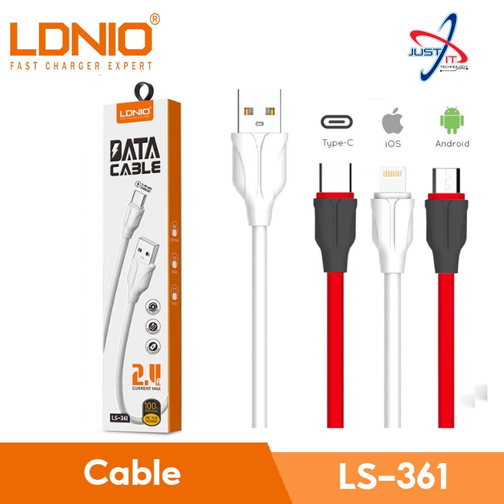 Ldnio Ls361 & Ls362 Micro / IP /Type-C 2.4A Fast Charging & Data Transmission C | Shopee Malaysia