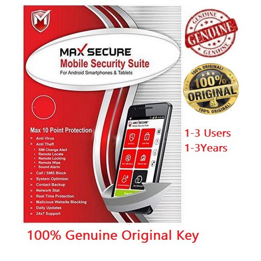 Max Secure Software Max Total Security for Android Phone - 1/3 Phones ...