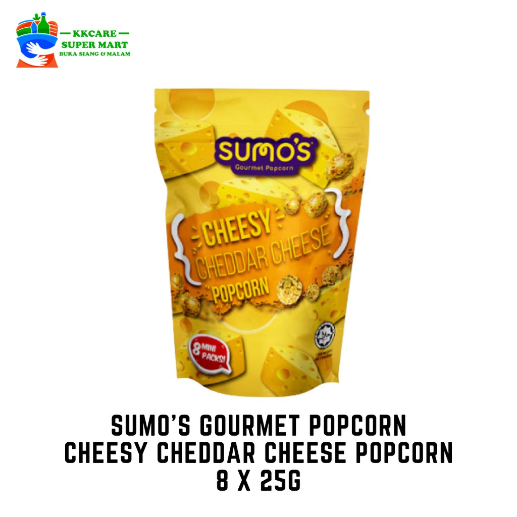 Sumo's Gourmet Popcorn Cheesy Cheddar Cheese Popcorn 8 x 25g | Shopee ...