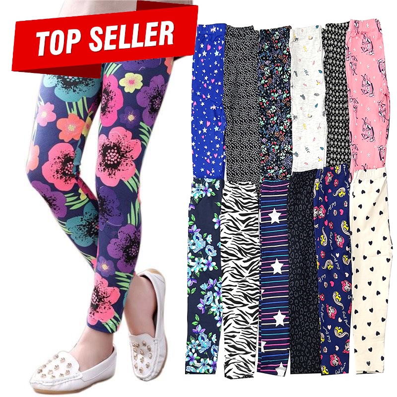 Assorted 100% Girl Cotton Spandex Legging (8Y~12Y) | Shopee Malaysia
