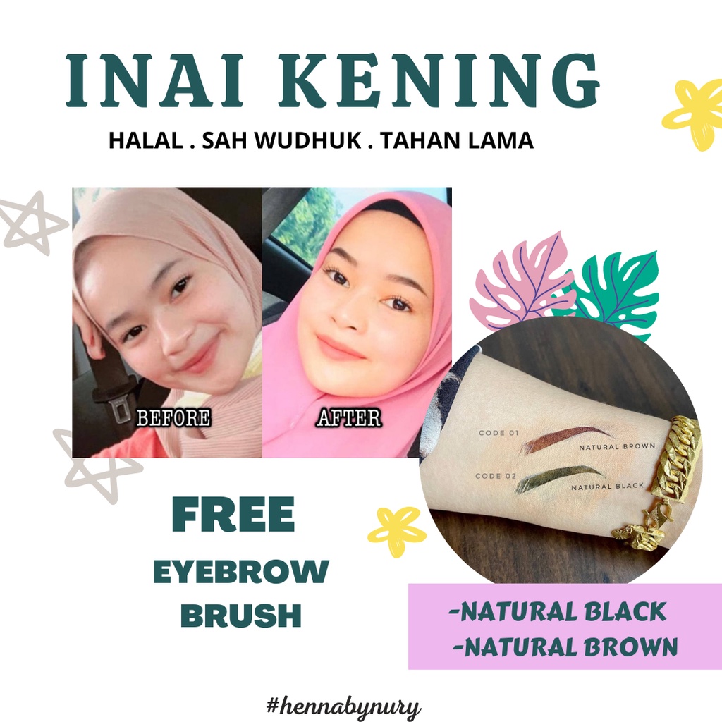 INAI KENING,HENNA EYEBROW,10G,INAI KENING HITAM,INAI KENING COKLAT ...