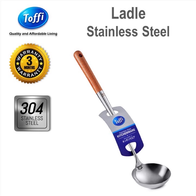 TOFFI ASIAN LADLE SUS304 WOODEN HDL COMMERCIAL HEAVY DUTY_SENDUK STEEL ...