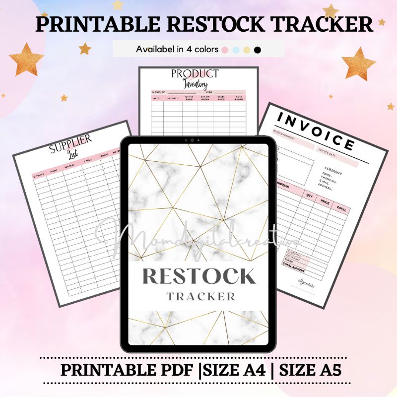 [PDF Template] SALES ORDER TRACKER, RESTOCK PRODUCT TRACKER, PRODUCT ...