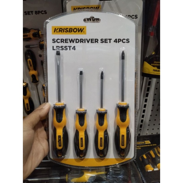 Krisbow Set Of 4 Pcs Screwdriver Plus And Minus / Screwdriver Set ...