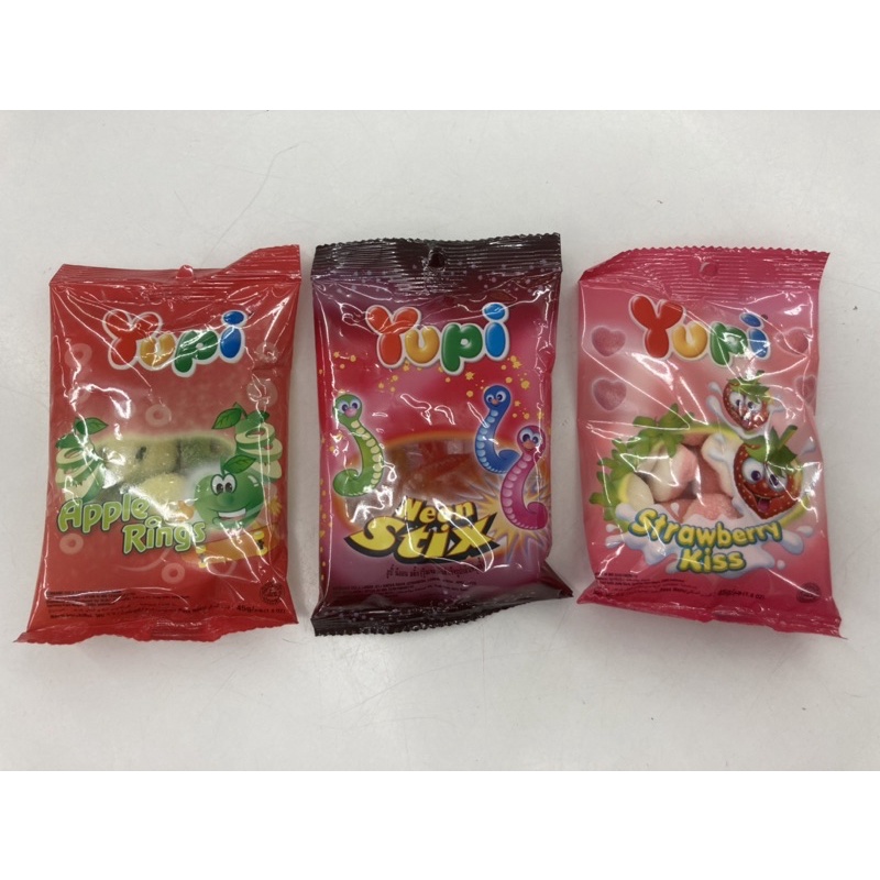 Yupi Neon Stix / Apple Rings / Strawberry Kiss 45gm | Shopee Malaysia