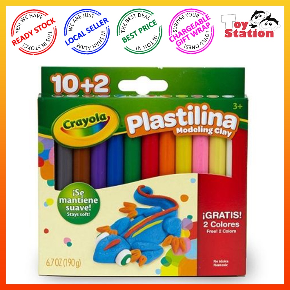 ORIGINAL Crayola Plastilina 12 Color Modeling Clay | Shopee Malaysia