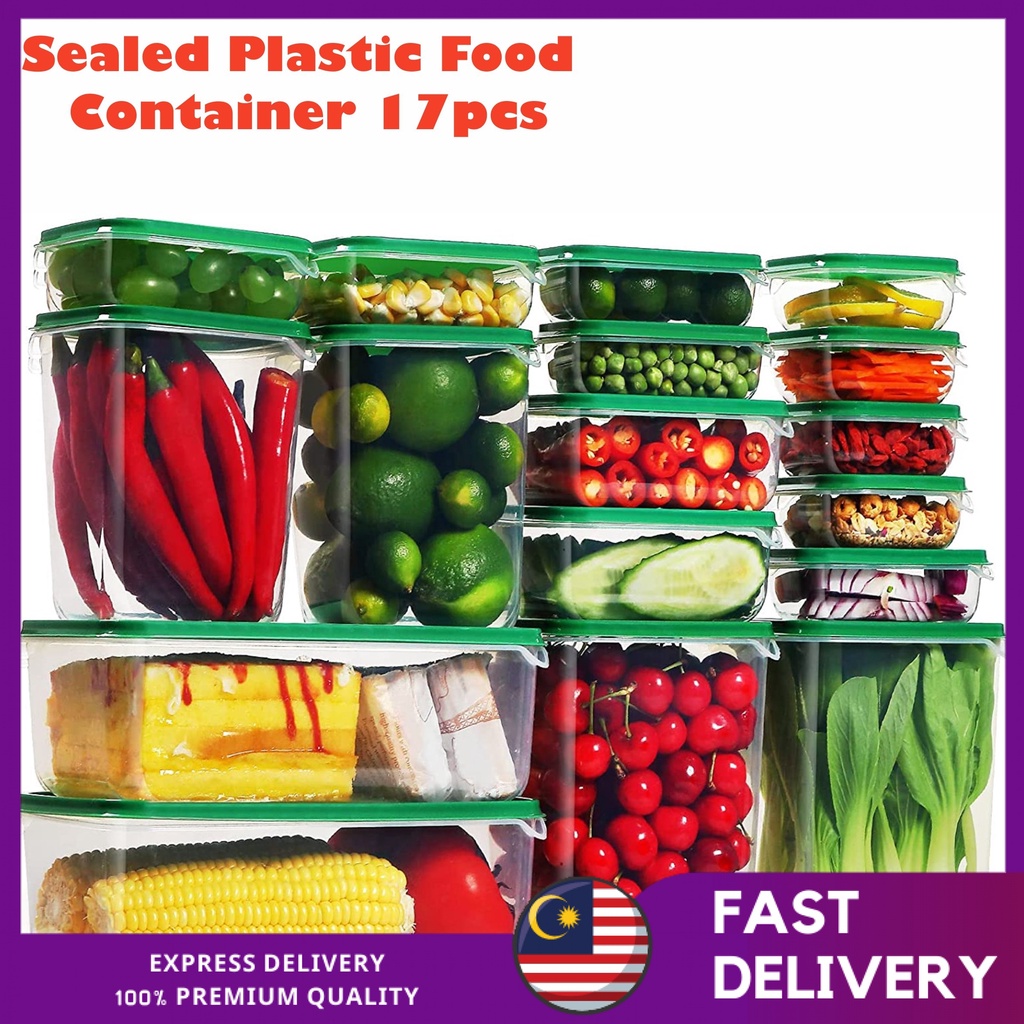 IK 17PCS Sealed Plastic Food Container Bekas Simpan Makanan BPA Free ...