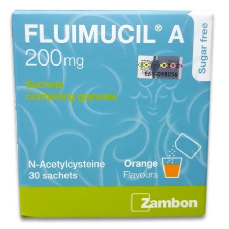 FLUIMUCIL A 200MG POWDER 30S OR 10S or Acetylcysteine 200mg Powder 30's ...