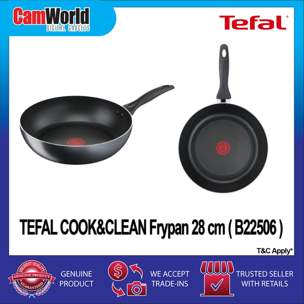 TEFAL COOK&CLEAN Frypan 28 cm ( B22506 ) | Shopee Malaysia