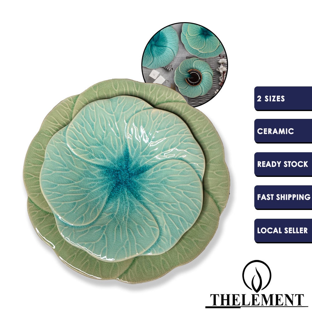 Nordic Style Flower Design Ceramic Tableware Plate Pinggan Dessert ...