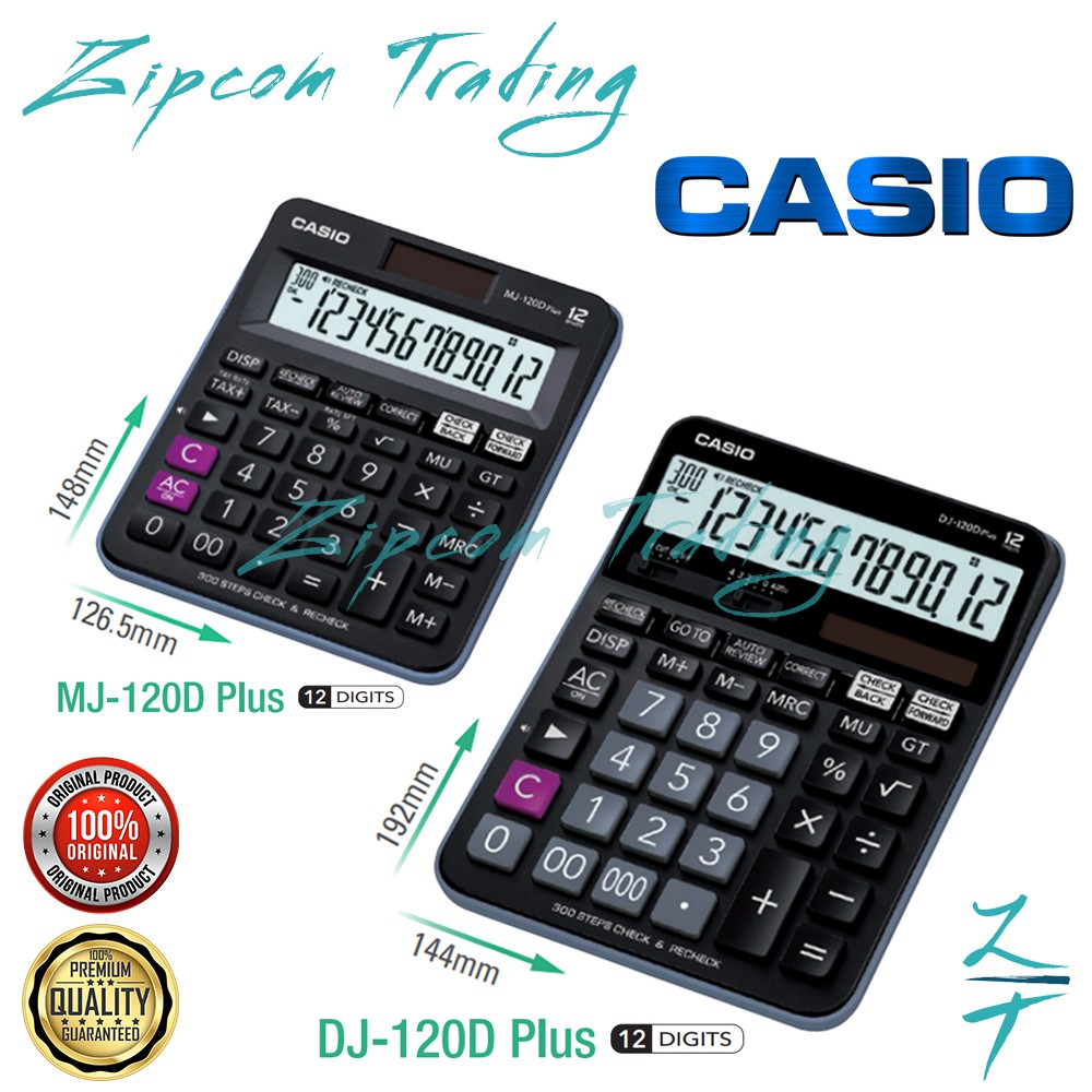 CASIO DJ-120D Plus & MJ-120D Plus Check Calculators (12 Digits) | Shopee Malaysia