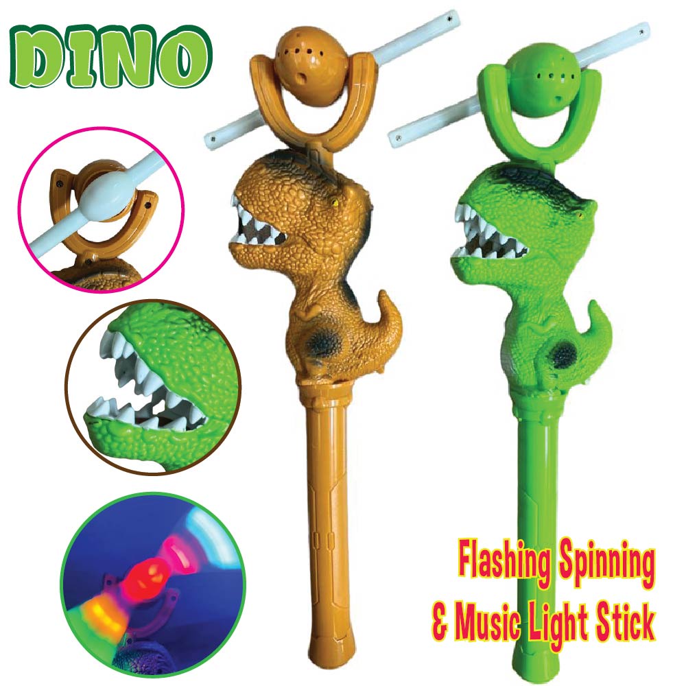 Dino Dinosaur Flashing Windmill Dino Brown Green Light Stick With Light ...