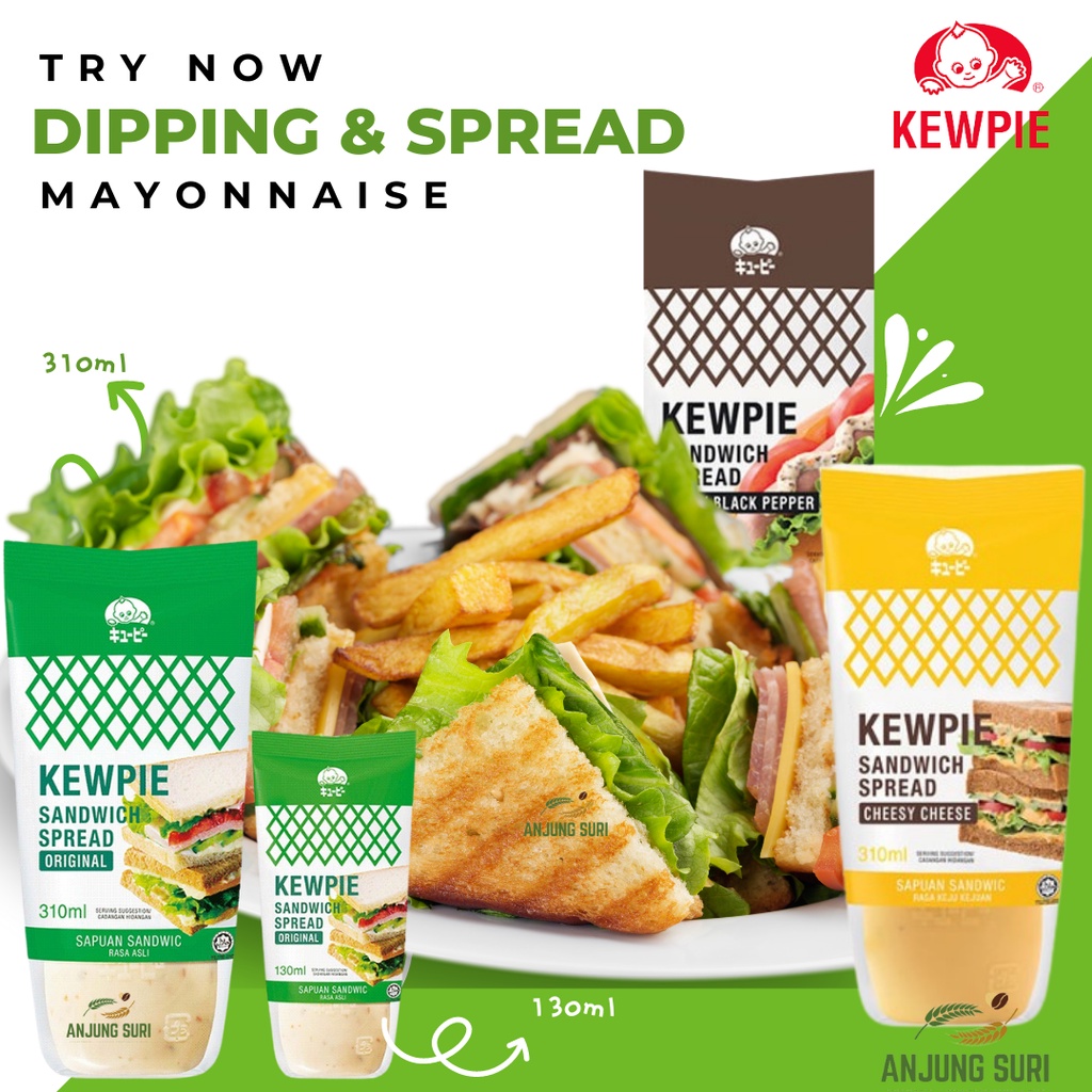 Kewpie Sandwich Spread Black Pepper Lada Hitam Cheesy Cheese Keju ...