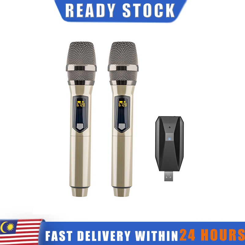 [Ready stock] USB Bluetooth Capacitor Wireless Microphone One-to-Two ...