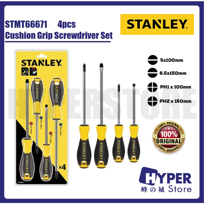 STANLEY 4pcs Cushion Grip Screwdriver Set / Set Pemutar Skru ...