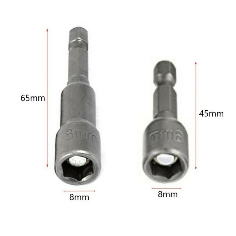 8mm Hexagon Magnetic Nut Socket 1/4'' Hex Shank 45mm/65mm Socket ...