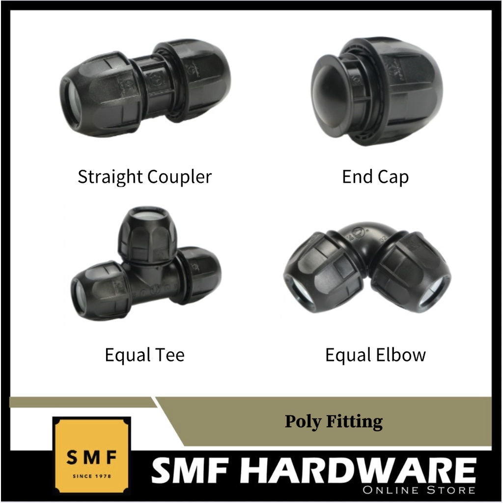 Poly Fitting Poly Pipe Connector Smart Coupler Elbow Tee End Cap 15mm ...