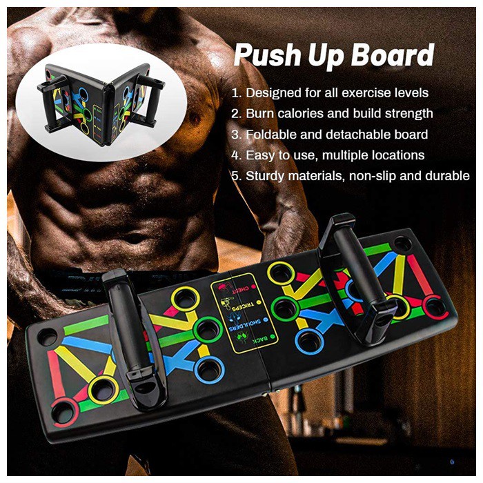 Foldable Push Up board Push Up bar Rack Board 14 in 1 Board [with 10 ...