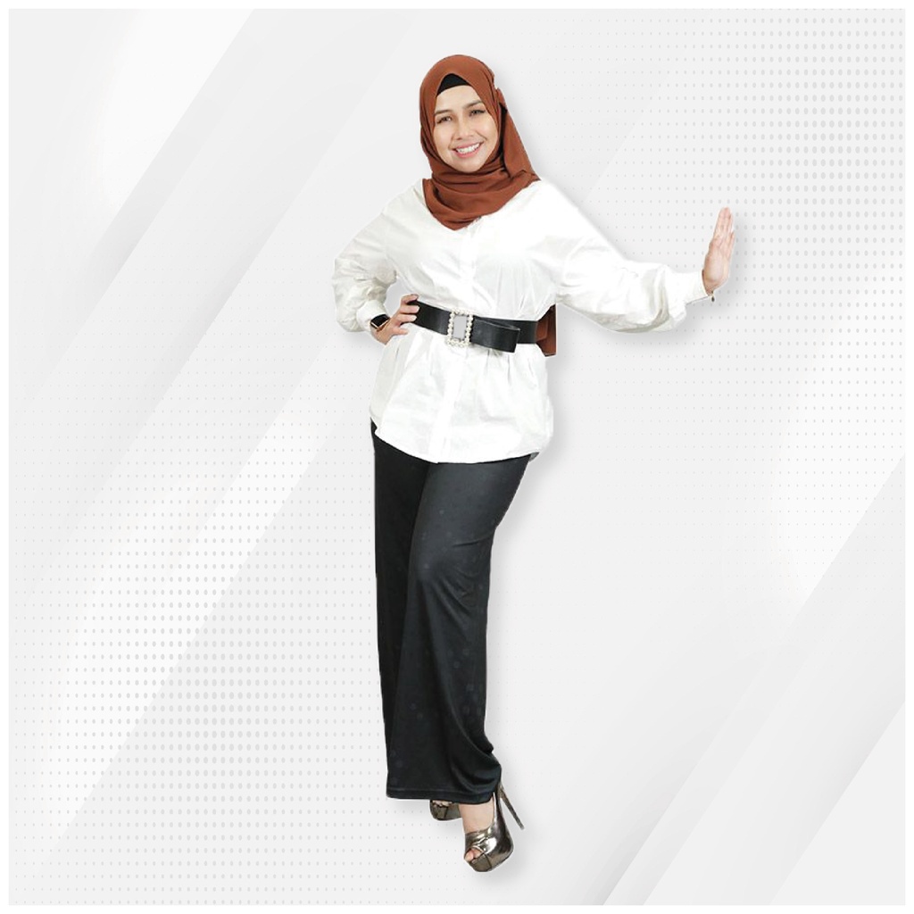 [MIG] Plain Black Stretchable Muslimah Palazo Premium / Long Pant ...