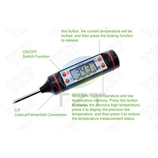 TP101 Digital Thermometer Cooking Food Kitchen BBQ Probe Water Milk Oil ...