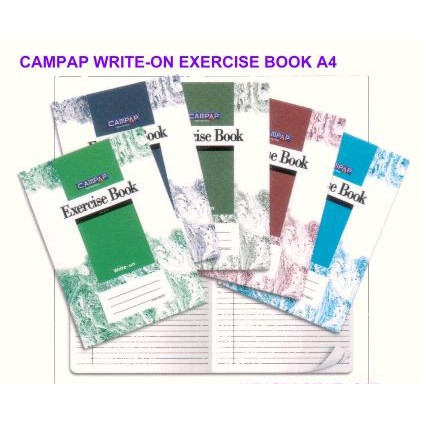 CAMPAP Write-On A4 Exercise Book 70gsm 80pg/100pg/160pg/200pg - 1book ...