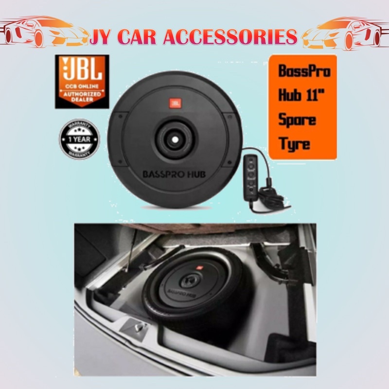 JBL BassPro Hub 11" Spare Tire Subwoofer w/ Enclosure and Built-In ...
