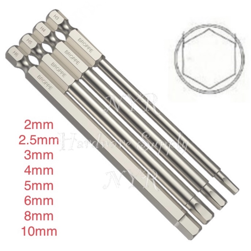 Allen Key Screw Bit 2mm 2.5mm 3mm 4mm 5mm 6mm 8mm 10mm Hex Screw Bit ...