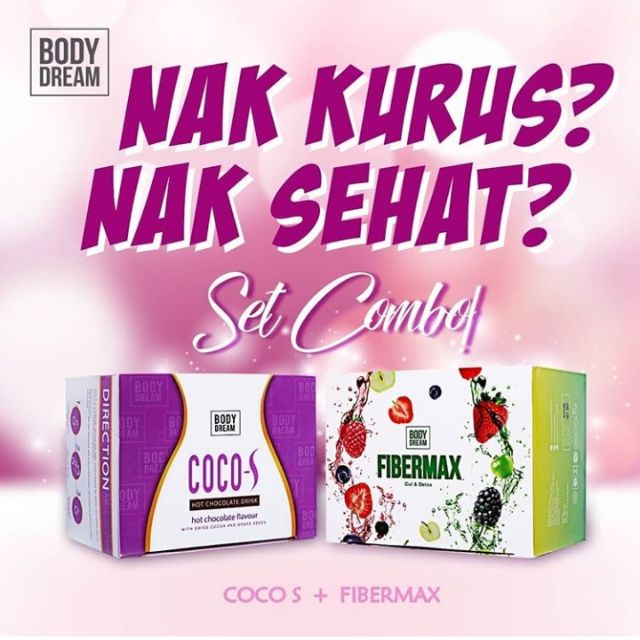 BODY DREAM Fibermax & Coco S Slimming Drink Combo (Bodydream Detox Fatburner) | Shopee Malaysia