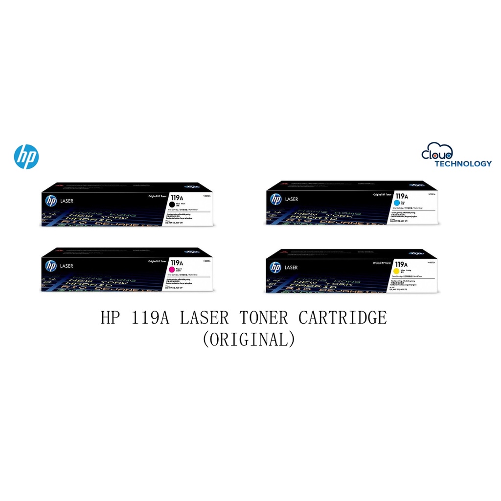 HP 119A LASER TONER CARTRIDGE (ORIGINAL) BLACK/CYAN/MAGNTA/YELLOW FOR ...