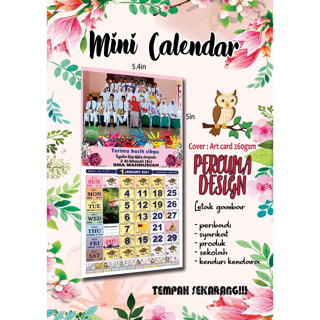 KALENDAR KUDA MINI COMEL 2021 1pcs | Shopee Malaysia