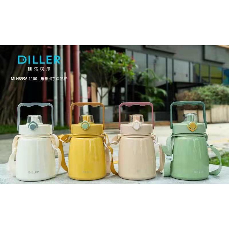 Diller Vintage Large Capacity Thermo Water Bottle 1100ml (8996 ...