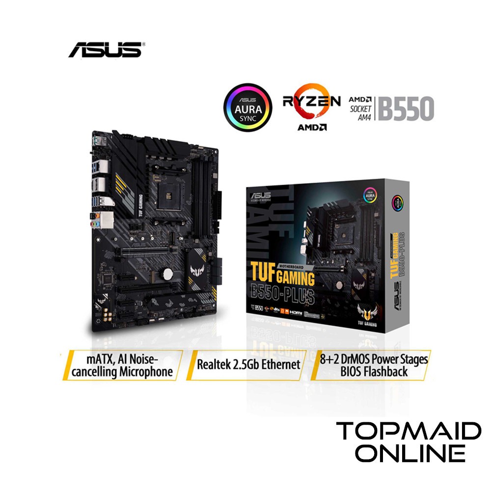 Asus TUF GAMING B550 PLUS AMD AM4 ATX GAMING MOTHERBOARD ( TUF GAMING ...