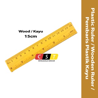 Plastic Ruler / Wooden Ruler / Pembaris Plastik Kayu / Measuring Ruler (15cm / 30cm) | Shopee ...