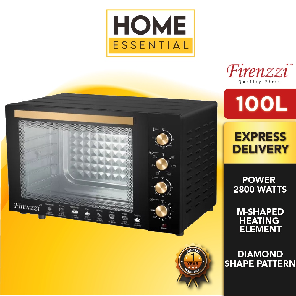 Firenzzi 100L Counter Top Oven TO-5210 | TO-5110 | 6 Cooking Functions ...