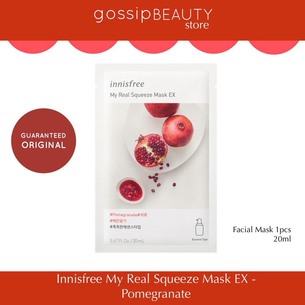 Innisfree My Real Squeeze Mask EX - Pomegranate (20ml) | Shopee Malaysia
