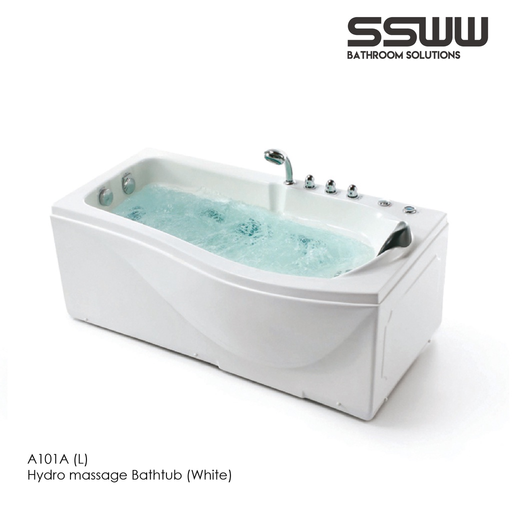 SSWW A-SERIES A101A (L) - W HYDRO MASSAGE BATHTUB / JACUZZI (100 LITRES ...