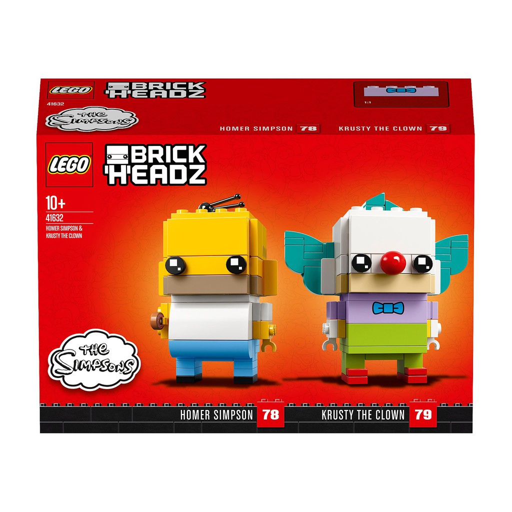 LEGO BRICKHEADZ THE SIMPSONS Homer Simpson & Krusty The Clown 41632 ...