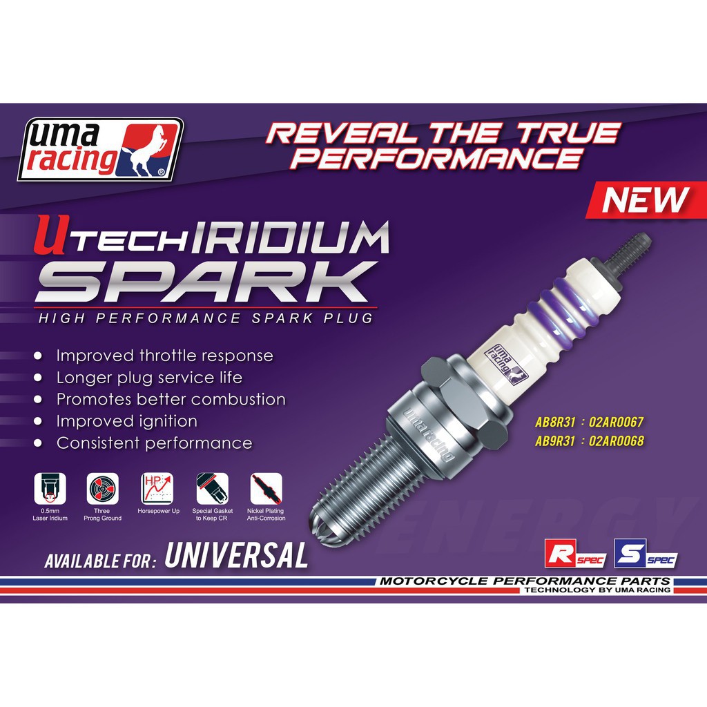 UMA RACING IRIDIUM SPARK PLUG Y15ZR LC135 RS150 RFS150I EX5 (ORIGINAL ...
