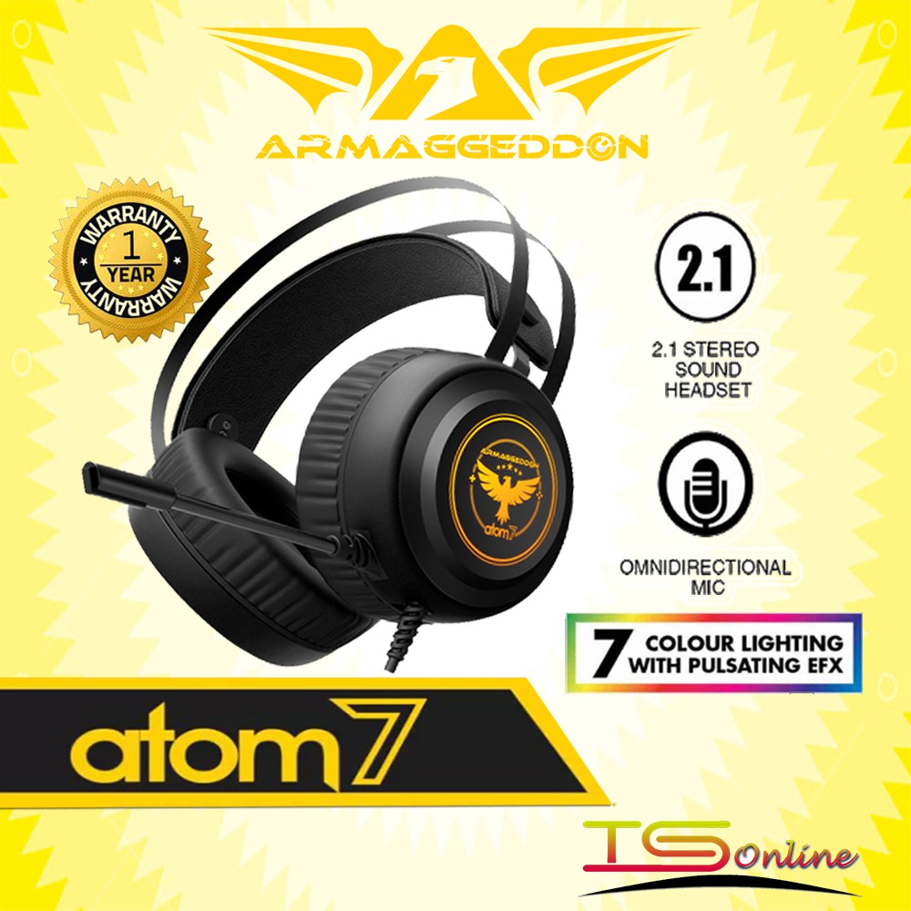 Armaggeddon Atom 7/5 Strong Bass 2.1 Gaming Headphones/Headset For PC ...
